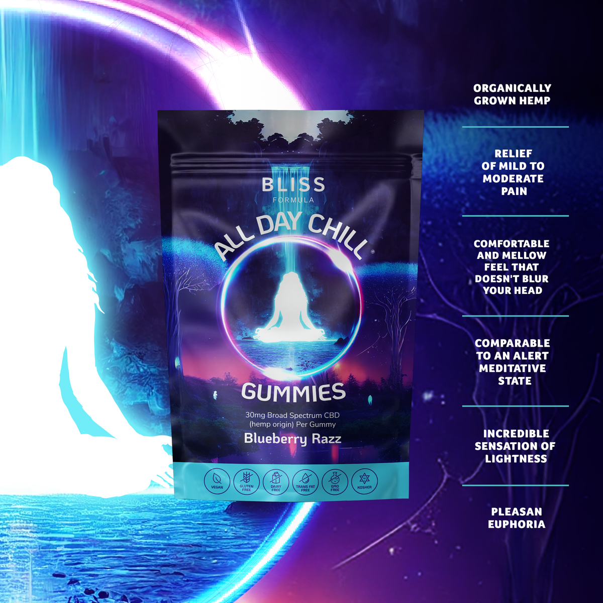 All Day Chill® CBD Gummies | 900mg Broad Spectrum CBD | 2 Pack – Bliss ...